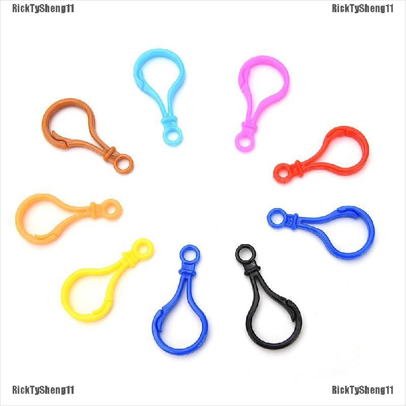 CODRTS 100 Pcs Plastic Key Chains Key Rings Multi-Color With Loop ...