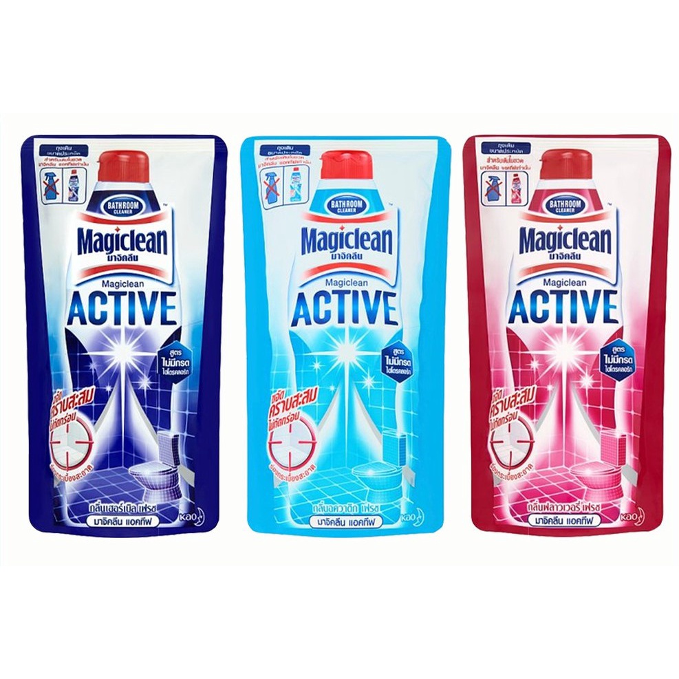 Magiclean Active มาจิคลีน แอคทีฟ ล้างห้องน้ำ 600 มล. ถุงเติม | Shopee ...