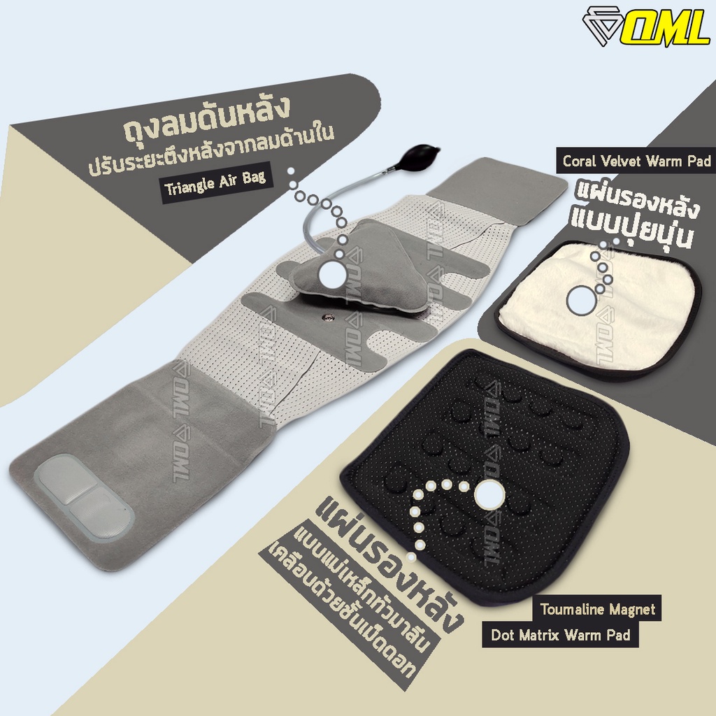 OML Welly-K ที่บล็อกหลัง ระบบบล็อกหลังด้วยลม คิดค้นมาเพื่อคุณโดยเฉพาะ สายรัดหลัง ที่ดัดหลัง พยุง ...