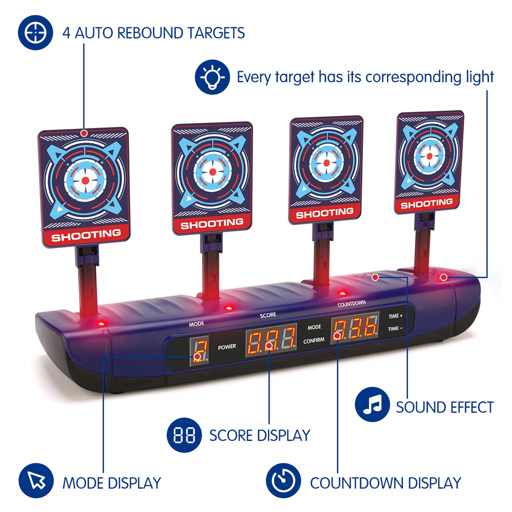 Moving Targets for Nerf Guns - Kids Auto Reset Electronic Shooting ...