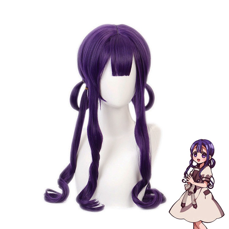 Anime Kwai Akane Aoi Purple Long Wig Cosplay Costume Jibaku Shounen ...