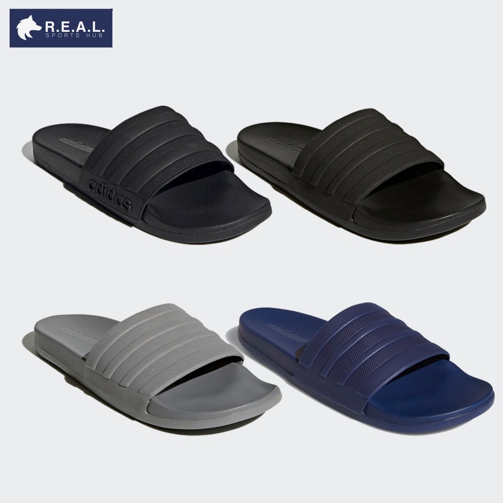 รองเท้าแตะ Adilette Comfort Slids สีดำ กรม เทา [ FW5337 S80997 EG1851 ...