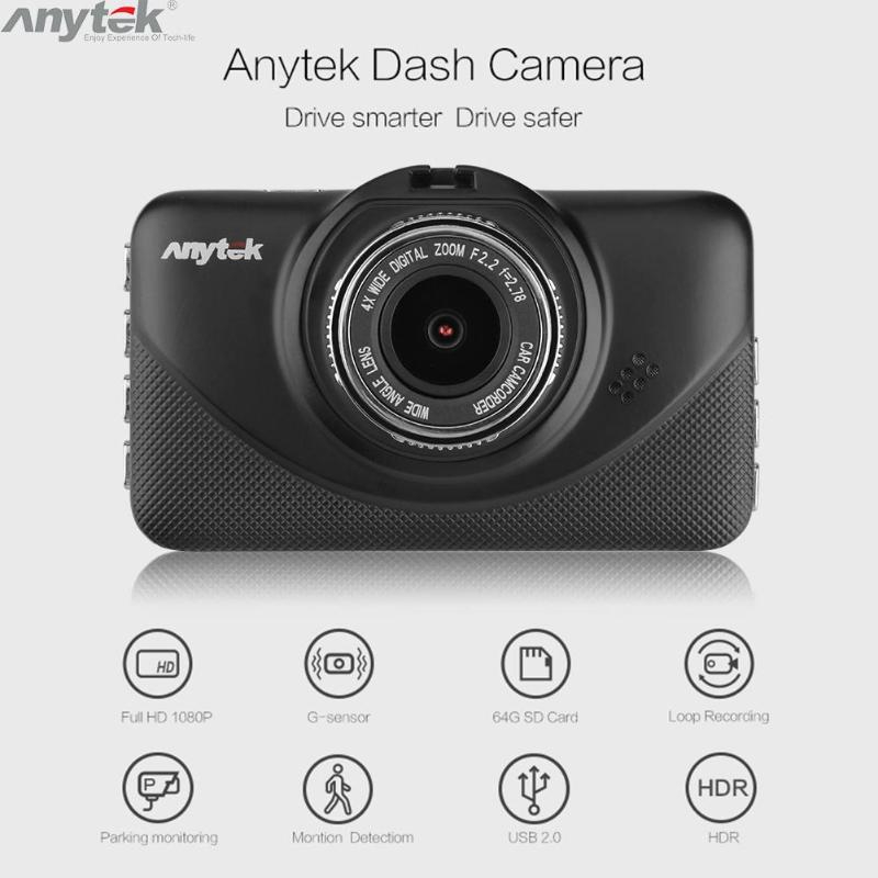 Anytek X18 3.0 inch car DVR 1080P FHD dual lens car DVR WDR G-sensor ...