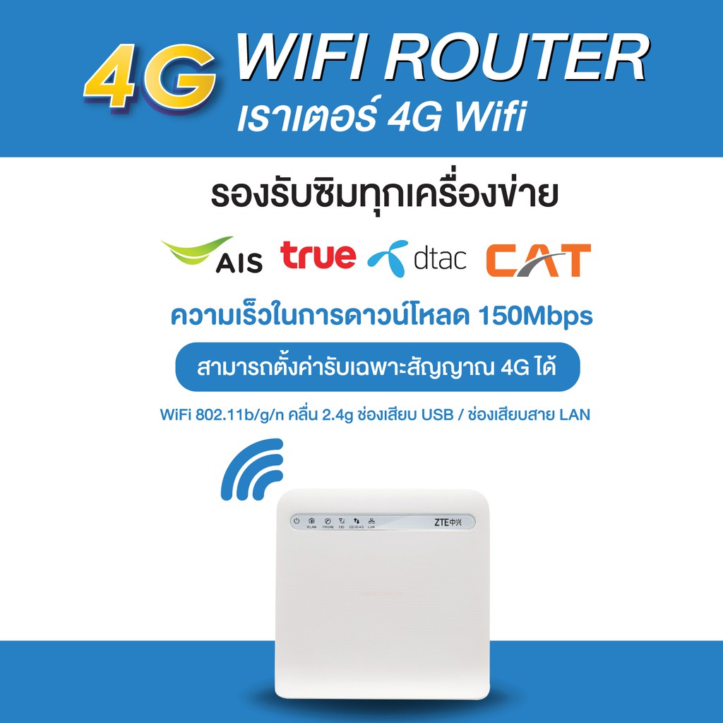 (2020)เร้าเตอร์ใส่ซิม ZTE 4G LTE Wireless Router Wifi router ใส่ซิมได้ ...