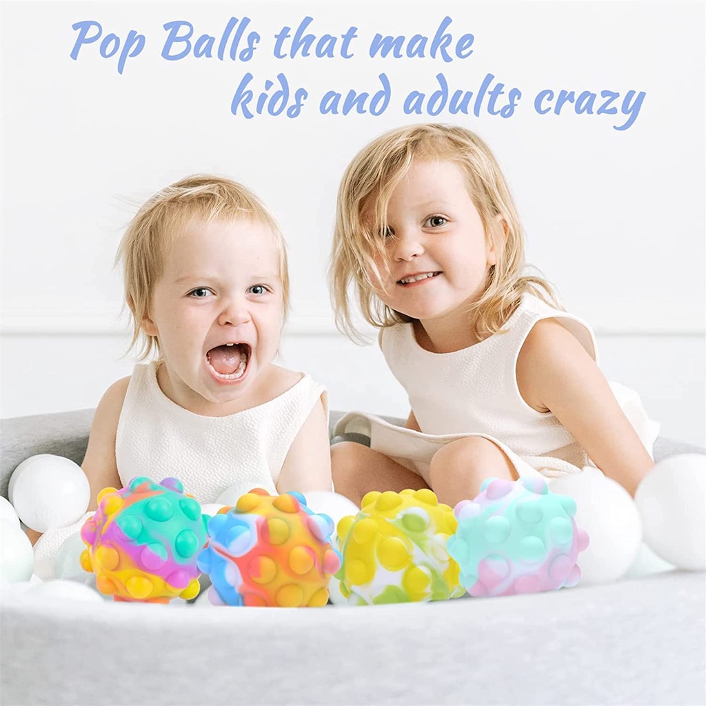 Pop It Ball Fidget Toy 3Dซิลิโคนบับเบิ้ลบอลคลายเครียดบอล กดคลายเครียด ...
