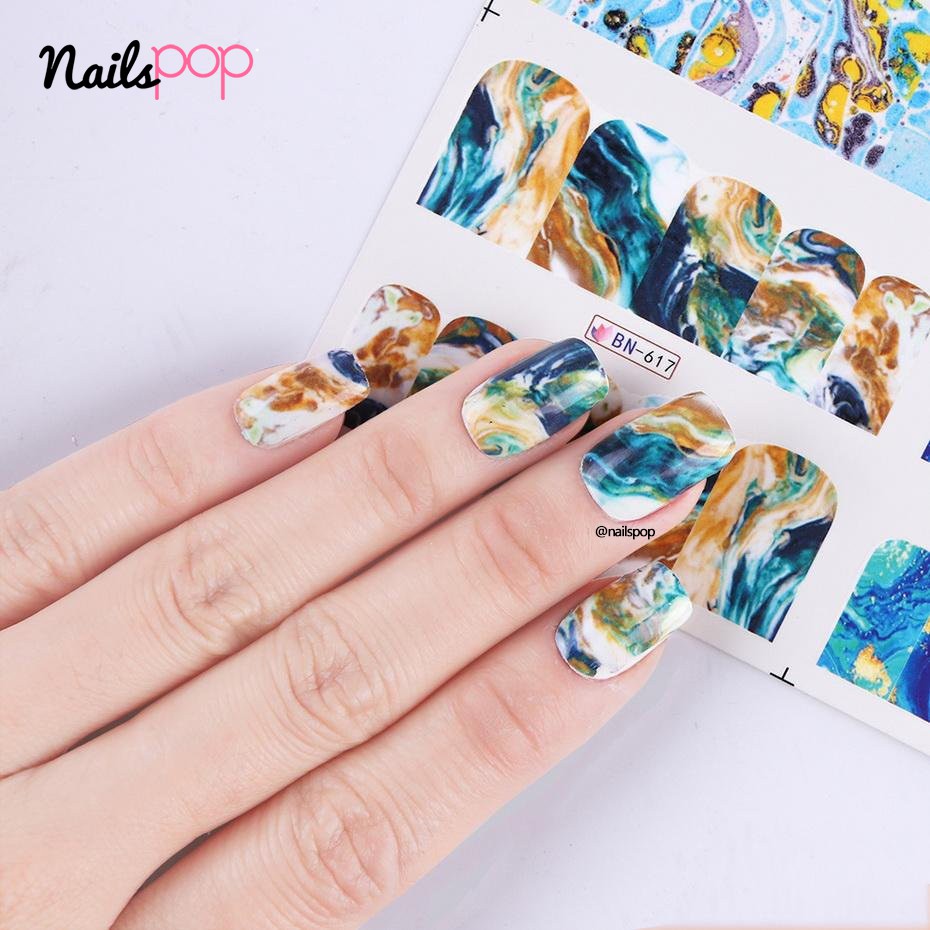 NAIL Tattoo :สติ๊กเกอร์ลอกน้ำ แทททูติดเล็บ ลายหินอ่อน BN-617 - nailspop ...