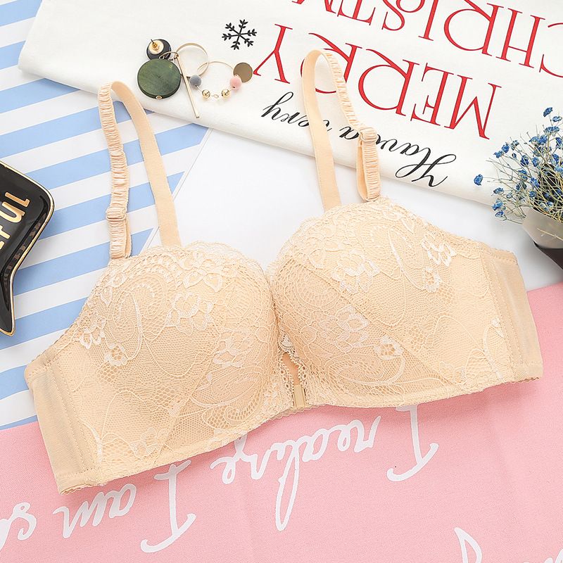 Please COD Lace Floral Wireless Bras For Women Front Closure ...