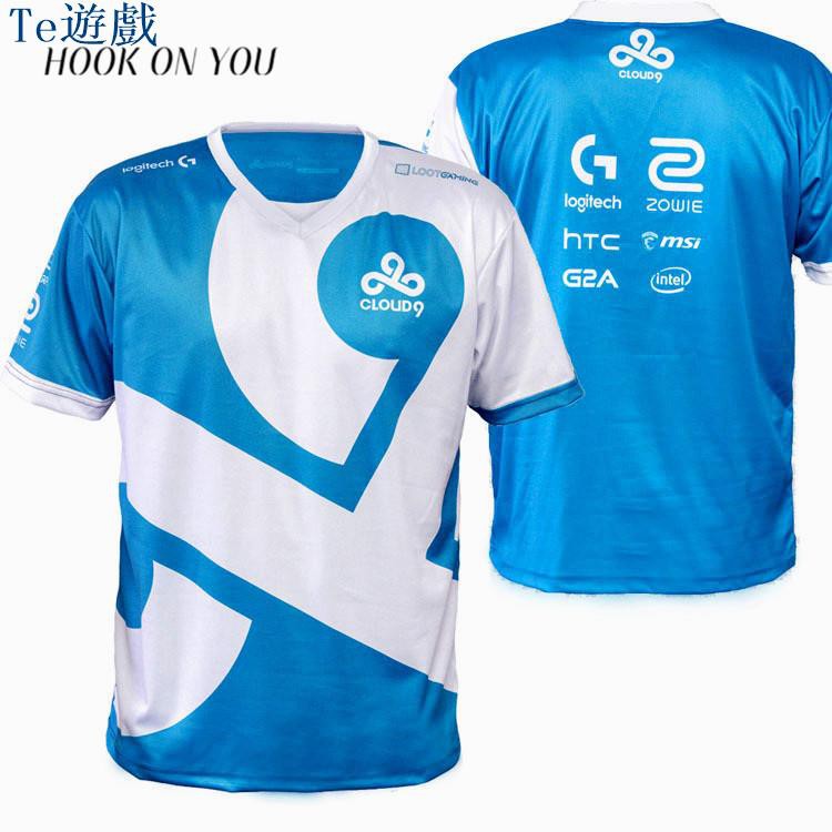Te Game North Cloud 9 Team Service C9 ชุดเกมคอวีแขนสั้นสําหรับเล่นเกม ...