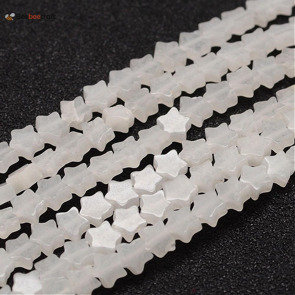 Beebeecraft 1 Strand Natural Xiuyan Jade Bead Strands Star 4x4x2mm Hole ...