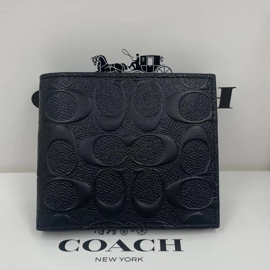 กระเป๋าเงิน Coach แท้74929 กระเป๋าใส่เหรียญผู้ชายคลิปสั้นกระเป๋าสตางค์ ...