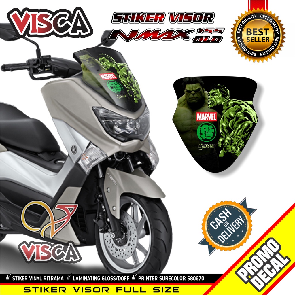 Nmax สติ๊กเกอร์บังแดดเก่า Nmax สติ๊กเกอร์มอเตอร์ไซค์ Nmax Hulk Visor ...