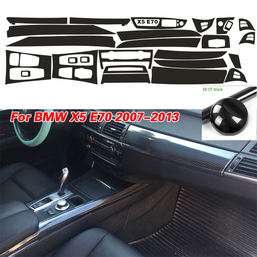 Car Stickers 5D Premium Carbon Fiber Car Dashboard Kit Stickers For BMW ...