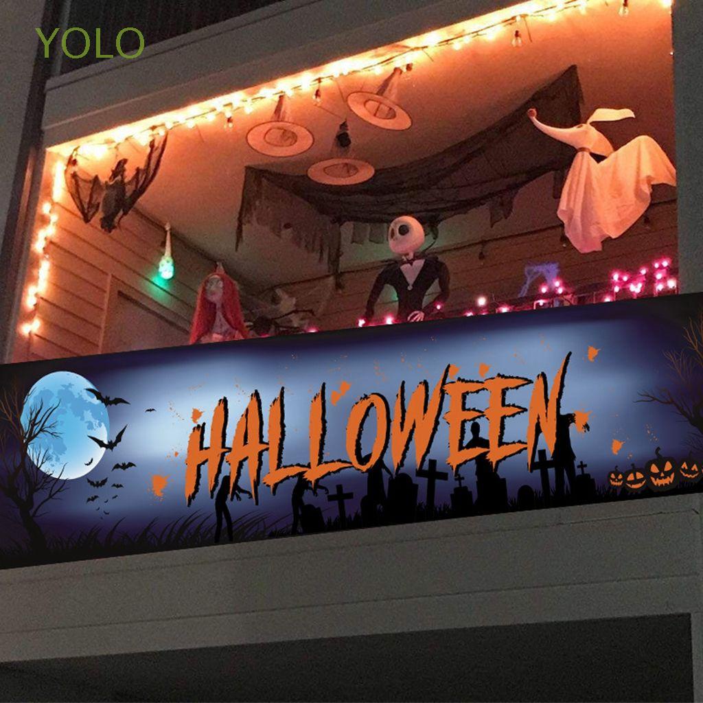 YOLO 1pcs Halloween Banner Fashion Hanging Flag Party Decoration ...
