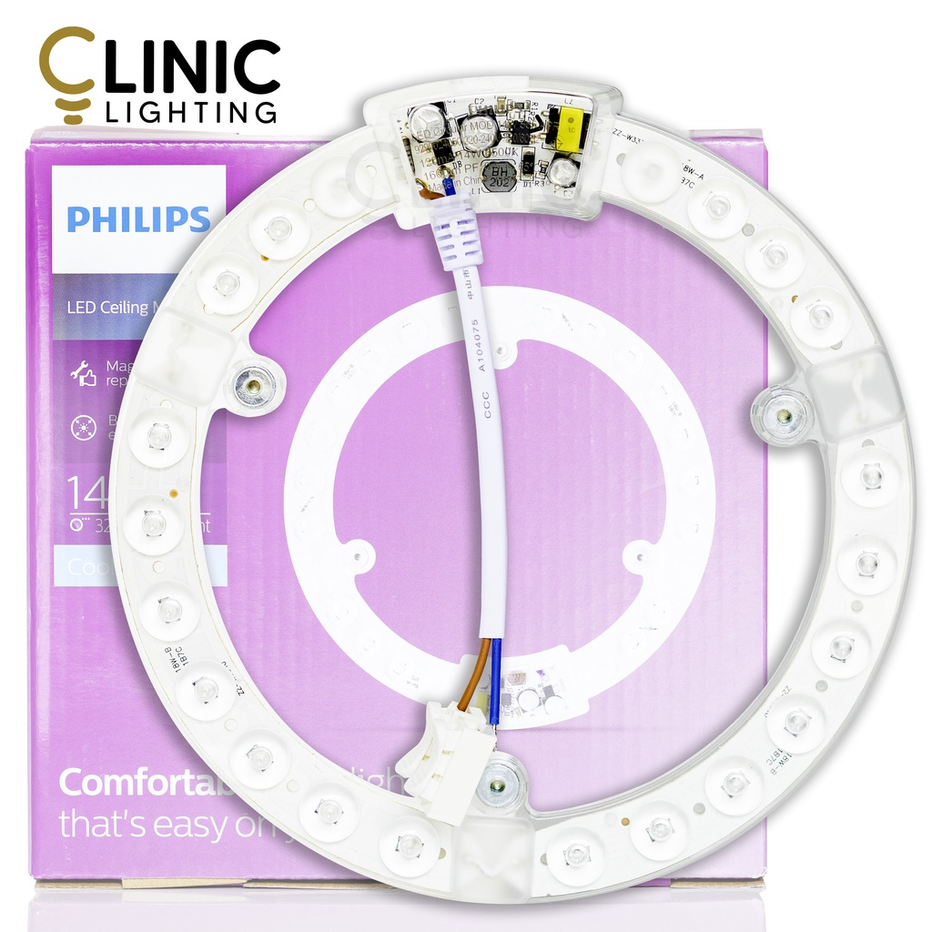 PHILIPS แผงไฟเพดานกลม 14W เซ็ตแม่เหล็กพร้อมใช้ 14W LED CEILING MODULE ...