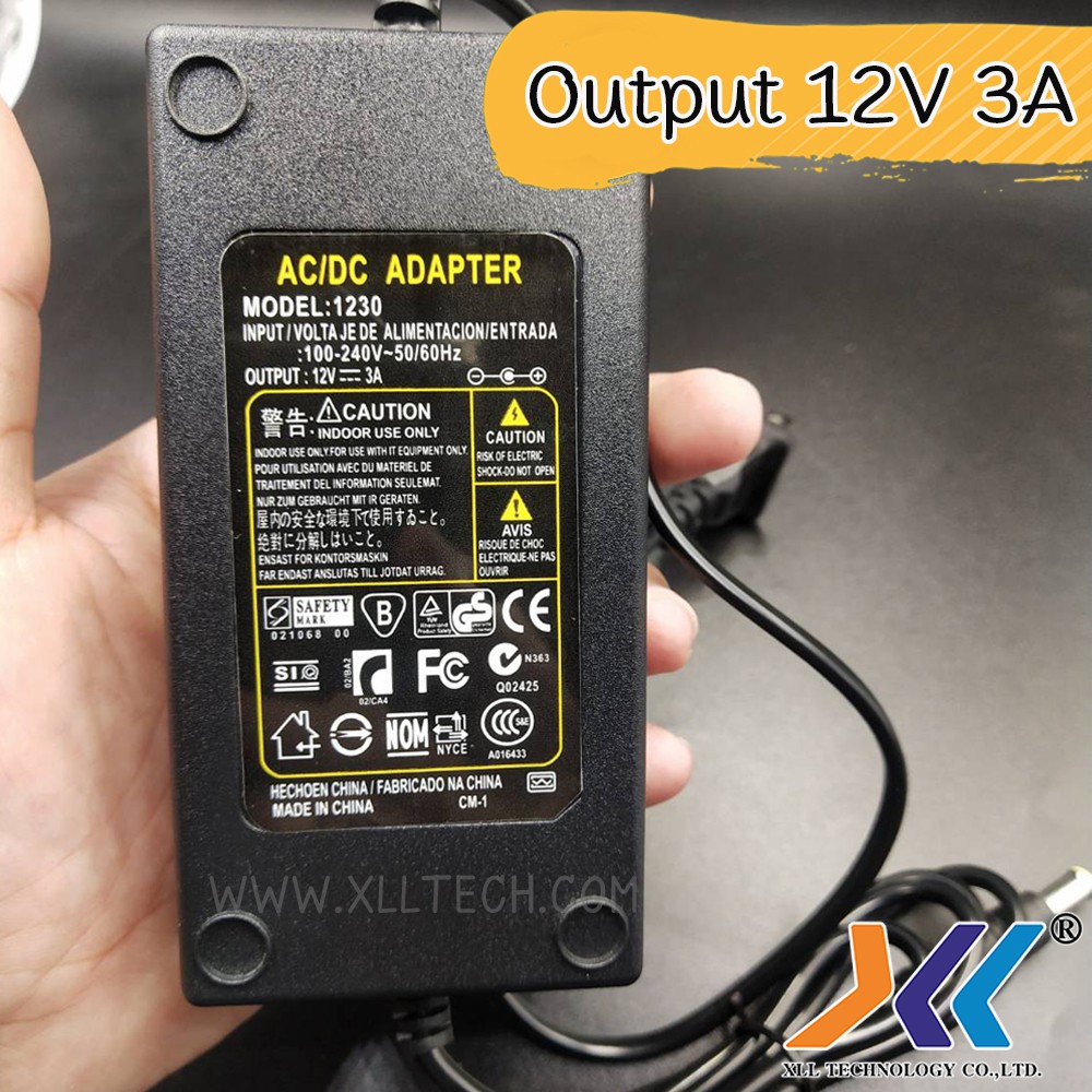 XLL AC ADAPTER 12V 3A Adapter จอ LG ขนาดหัว (6.5 x 4.4mm) หัวเข็ม ...