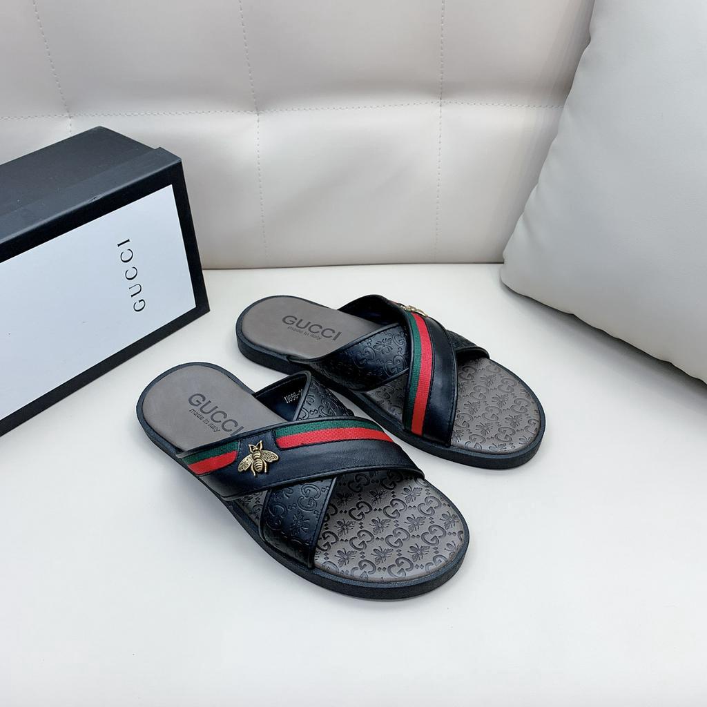 รองเท้าแตะผู้ชายหรูหราต่ำที่สำคัญแฟชั่นสบาย ๆ Gucci | Shopee Thailand