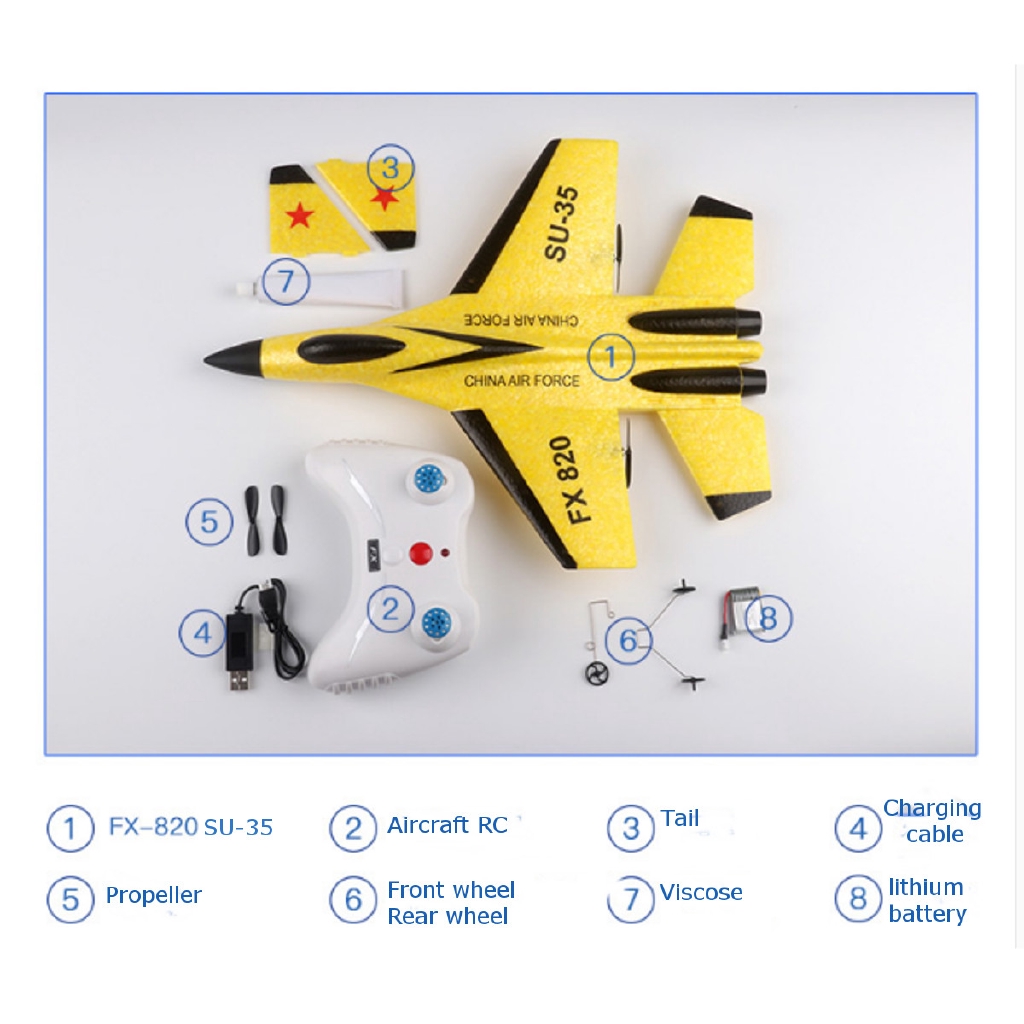 2.4G Remote Control Aircraft Plane RC Fighter Jet Fixed Wing RC ...