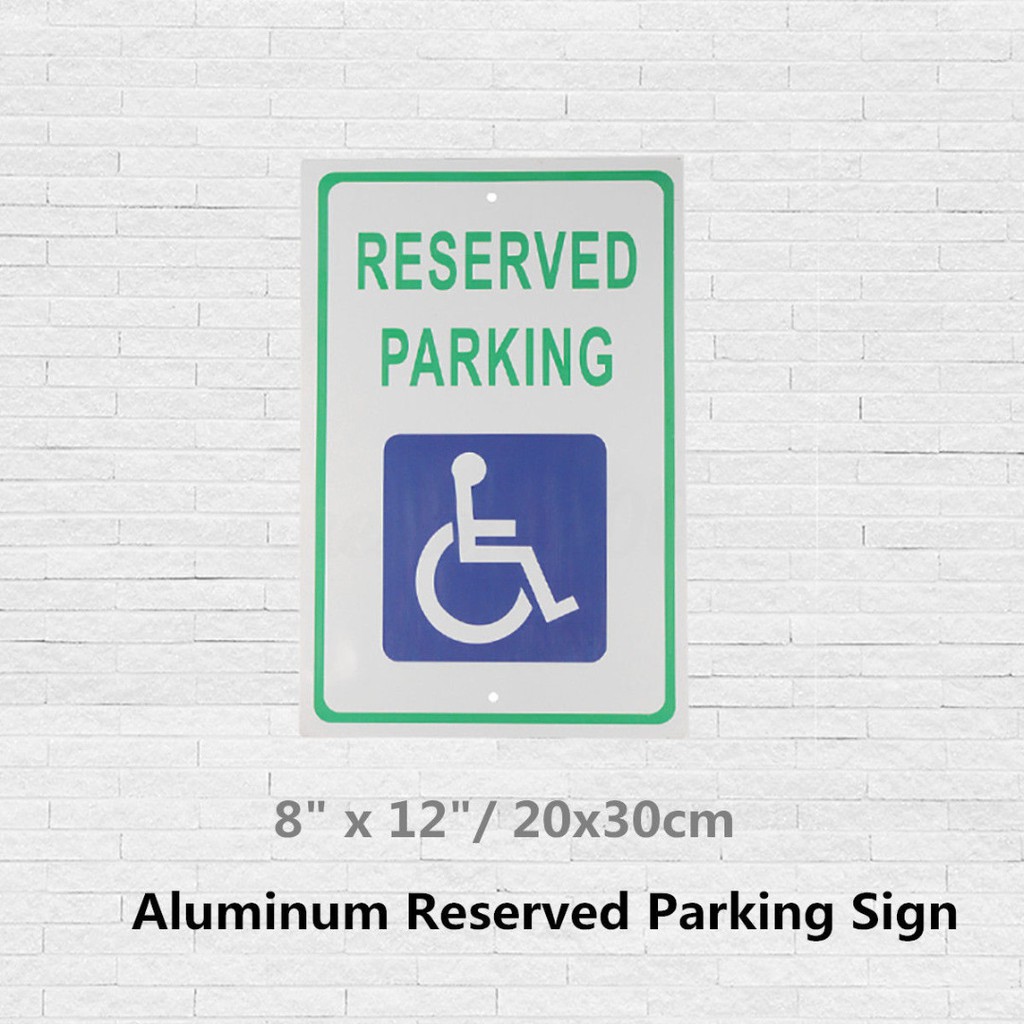 8'' x 12'' Aluminum Reserved Handicap Parking Sign W/ Wheel Chair ...