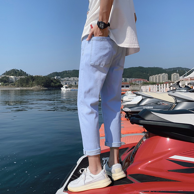 New light-colored pants men's tide brand casual wild 2020 autumn loose ...