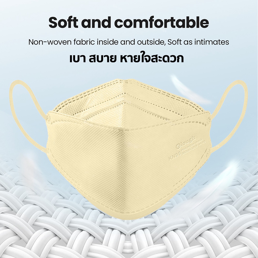 แมส Elough 4D KN95 สไตล์ Morandi หน้ากากอนามัย หนา 4 ชั้น 1 ห่อ มี 10 ชิ้น - allseasonsbkk ...