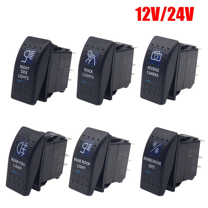 1PCS 12V24V Car Boat Caravan Rocker Switches Waterproof 5 Pin Rocker ...