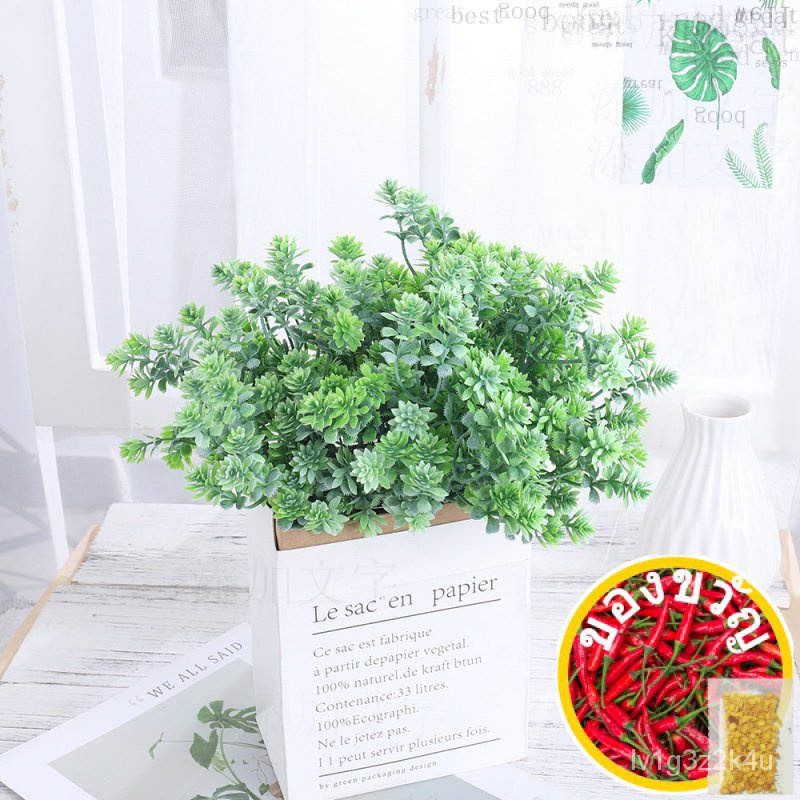 Lotus Grass Plastic Flower Simulation Green Plant Simulation Flower ...