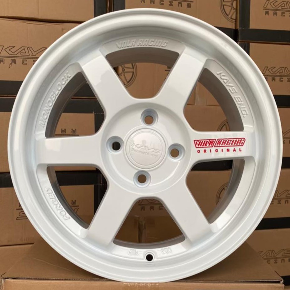 ล้อ TE37 หยอดแดง 15x7.0 4x100 ET35 ทั้งหมด 4 สี สีน้ำตาล สีเทากัน สีขาว สีดำ งานKAYS 4วง ...