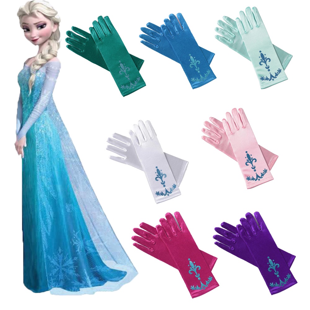 SBX346 Parties Long Coronation 24cm Children Elsa Gloves Princess ...