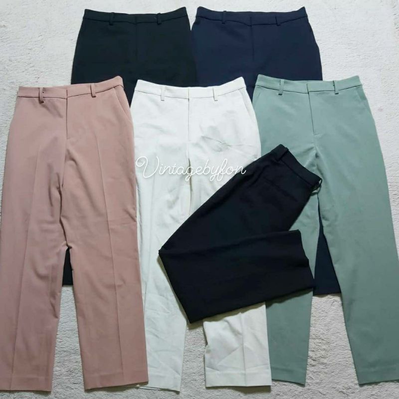 Uniqlo Women Smart 2 Way Stretch(5ส่วนเอวสูงผู้หญิง)ทรงตรง งานคัดสภาพ ...