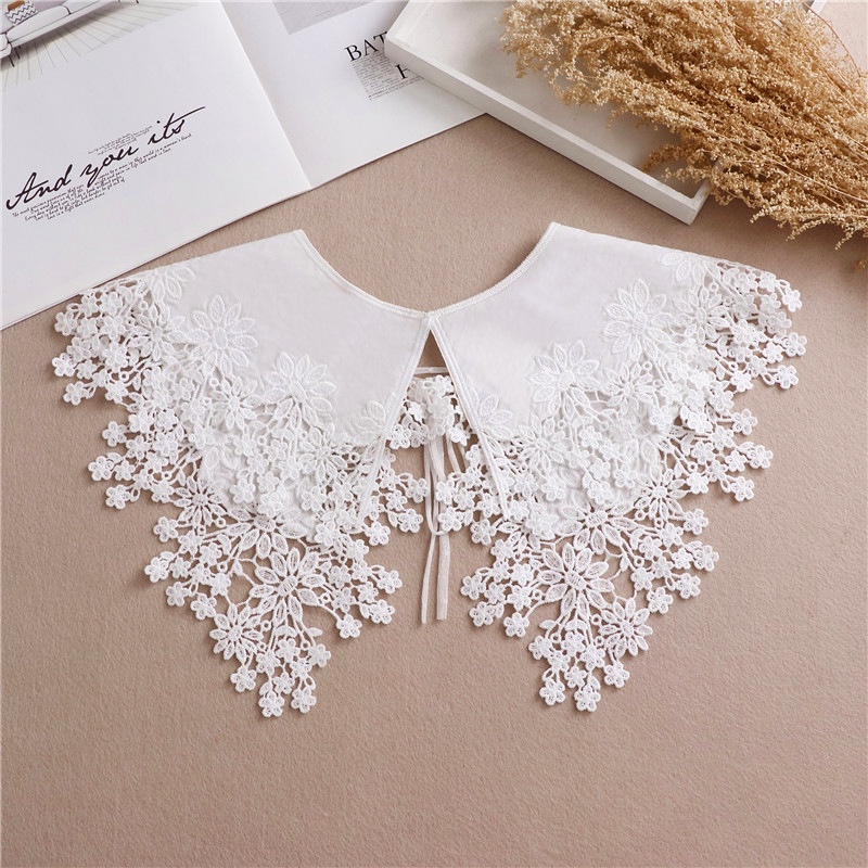 ผูกFashion Cotton Lace Big Lael Doll Fake Collar for Women Removable ...