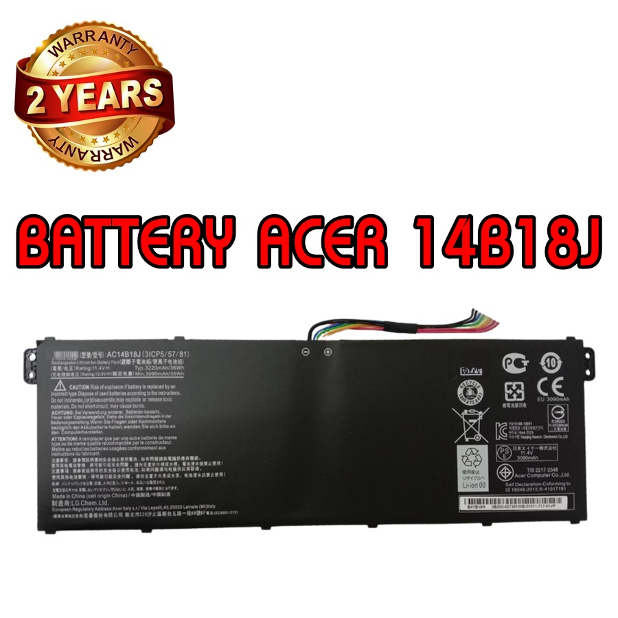 รับประกัน 2 ปี BATTERY ACER AC14B18J แบตเตอรี่ เอเซอร์ AC14B13J ES1-132 ...