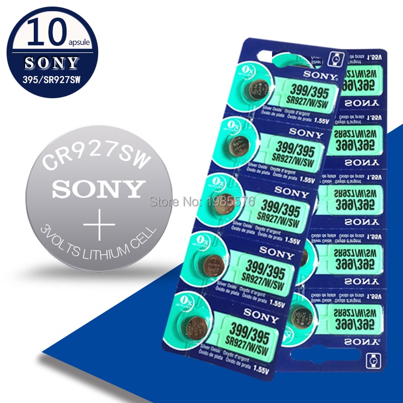 แบตเตอรี่10cs NEW FOR SONY 395 SR927SW 399 SR927W AG7 LR927 1.55V Watch ...