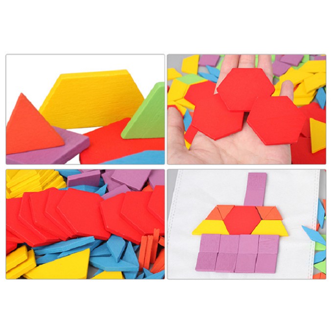 Montessori Pattern Blocks 155 Detailed Puzzle Toy For Babies VOYJ ...