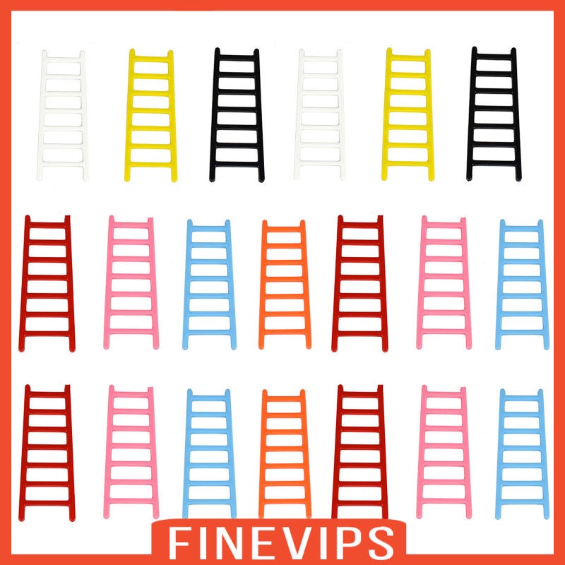 [FINEVIPS] 20 Pieces 1:6 Scale Dollhouse Ladder Mini Step Ladder for ...