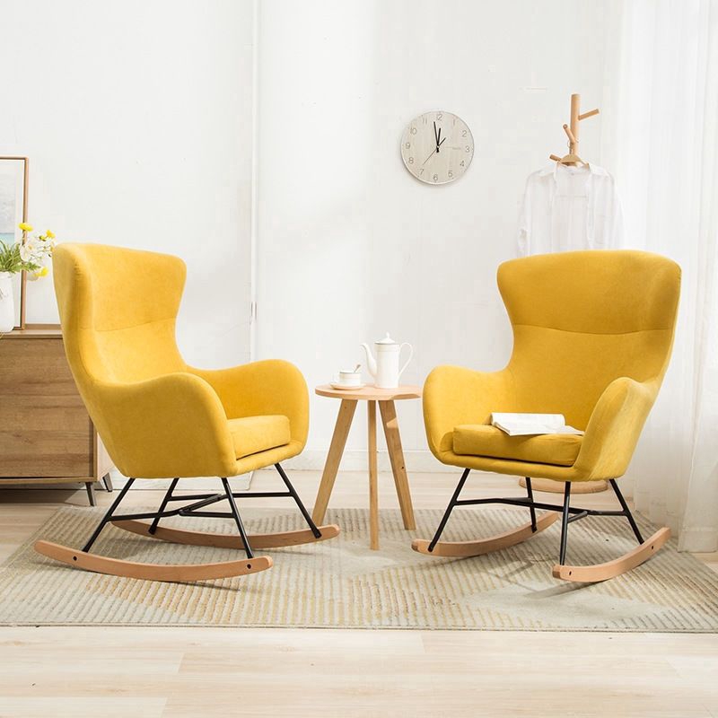 Nordic Simple Rocking Chair Lazy Sofa Nap Chair Solid Wood Rocking ...