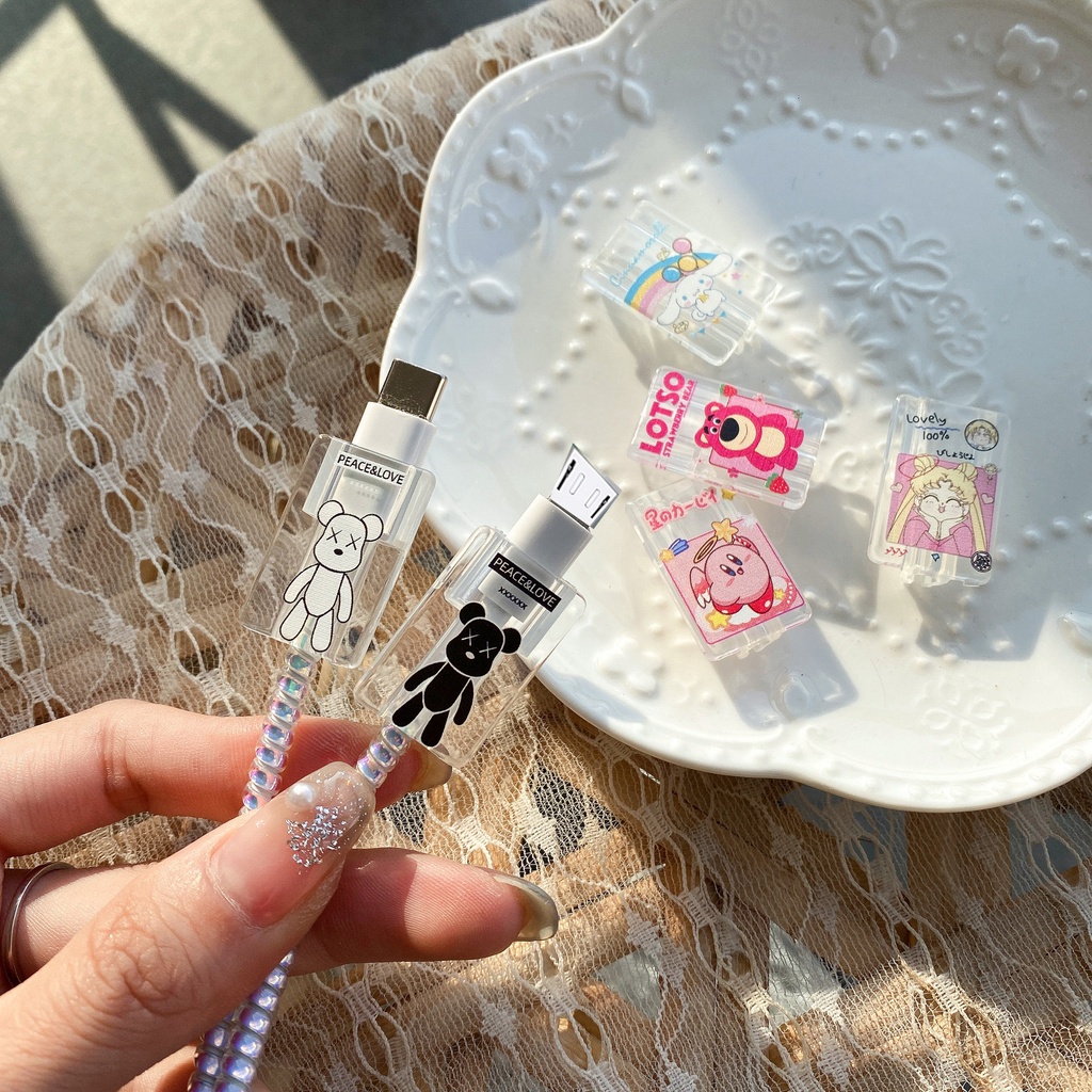 【ส่งจากไทย】Cable Bite TPU นิ่ม ที่กันสายหัก ลายการ์ตูน cable protector สำหรับ สายชาร์จ iP ...