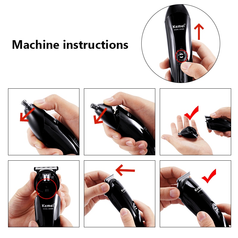 6 in 1 Electric Hair Clipper Shave Razor Machine Beard trimmer Hair ...