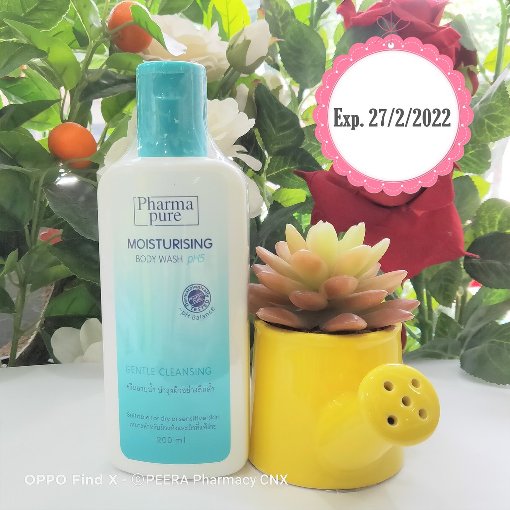 Pharma pure body wash pH5 ครีมอาบน้ำสำหรับผิวแห้งและแพ้ง่าย 200ml. Exp ...