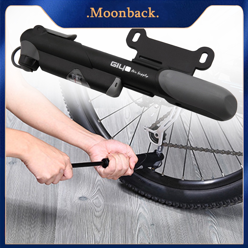 Moon_1 Set Bike Pump with Pressure Gauge Anti-skid Portable Mini Tire ...