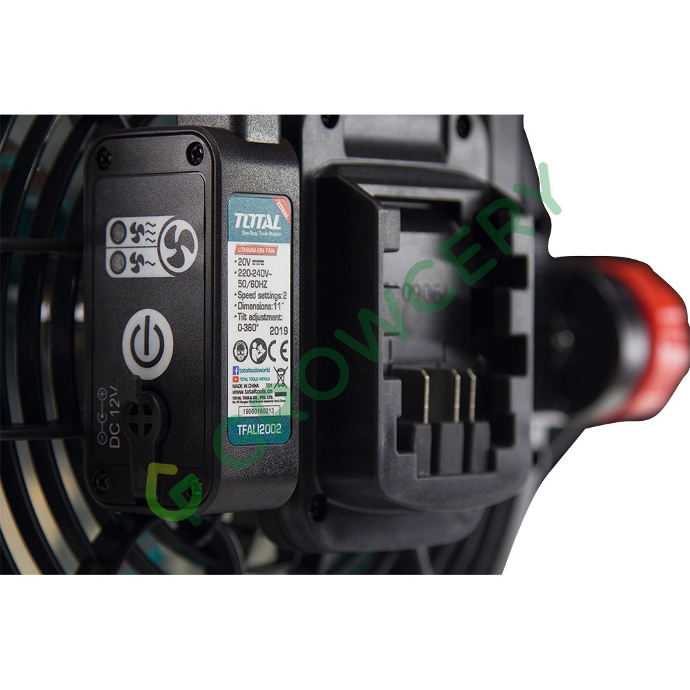 G. พัดลมแบตเตอรี่ไร้สาย 11 นิ้ว 20V ยี่ห้อ Total รุ่น TFALI2002 (ไม่มี ...