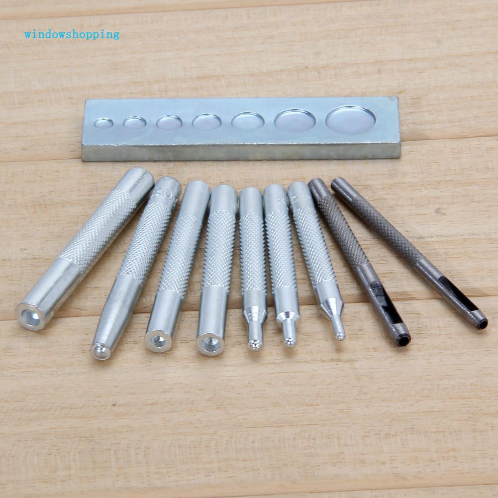 shop♔11 Set Craft Tool Die Punch Snap Rivet Setter Base Kit DIY Leather Craft☝ - windowshopping ...