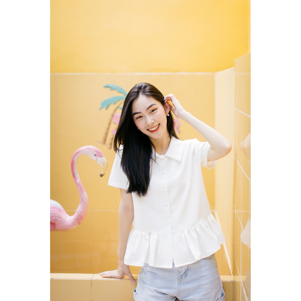 Numsha Brand Pancake top เสื้อคอปกระบายล่าง NB19138 - numsha_brand ...