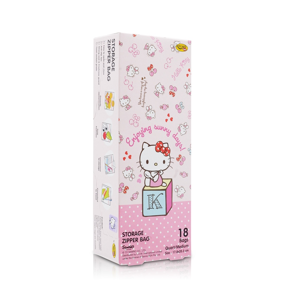 ถุงซิป Hello Kitty 2022 ไซซ์ M ขนาด 17.8 x 20.3 ซม.( 6 แพ็ค ) KITCHEN NEAT - sunfamily - ThaiPick