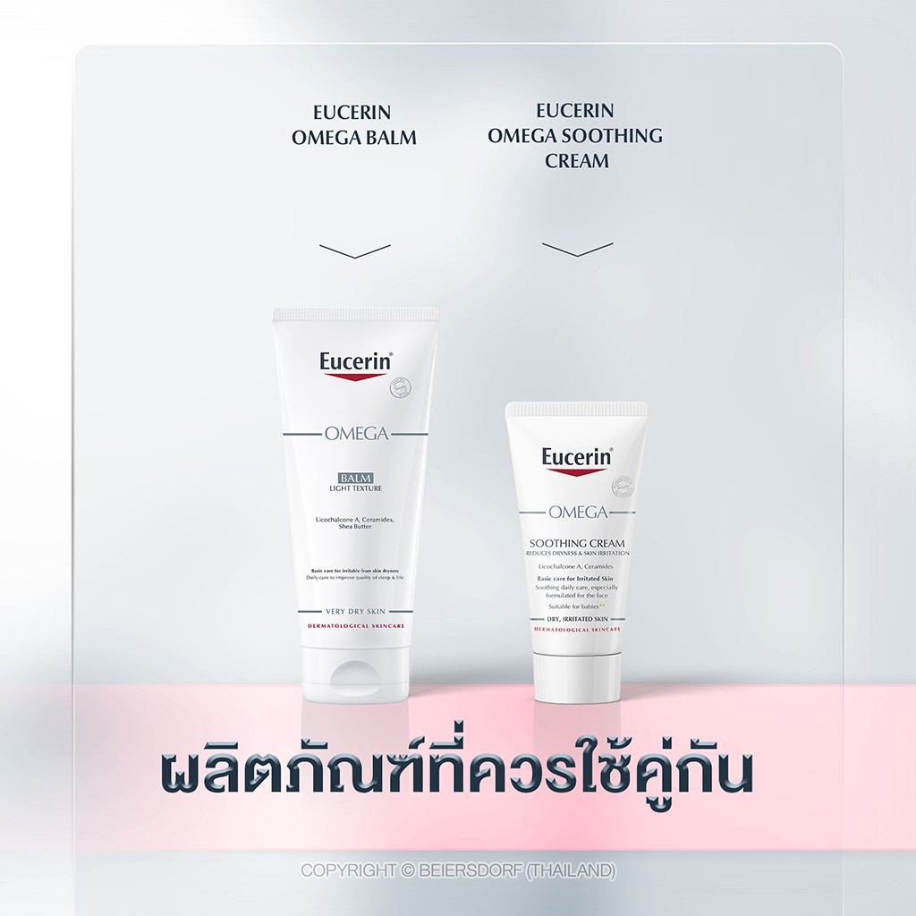 เซ็ตสุดคุ้ม Eucerin OMEGA Soothing Cream Atopic Face 2x50ml (ยูเซอริน ...