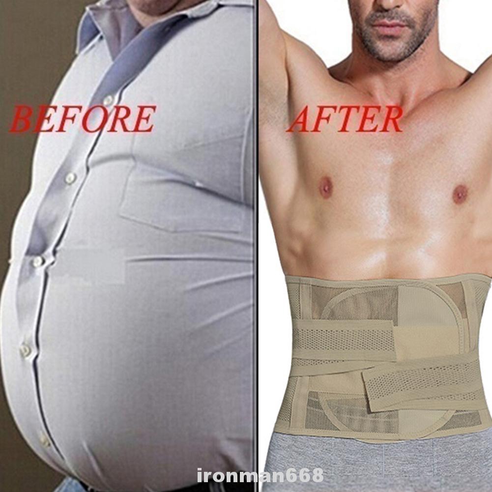 Men Abdomen Tummy Belly Stomach Cincher Wrap Body Waist Shaper Slimming ...