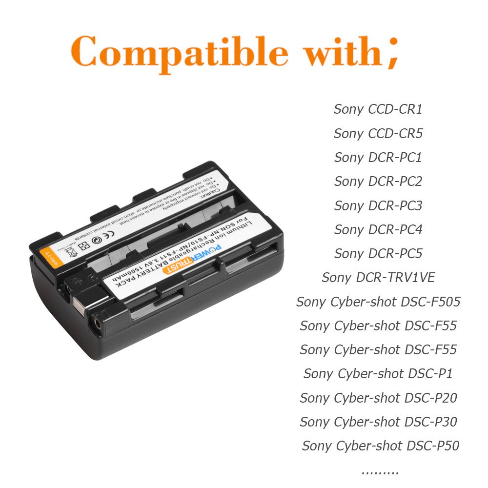 NP-FS11 NP-FS10 Battery and LED USB Charger for Sony NP-F10 NP-FS12 ...