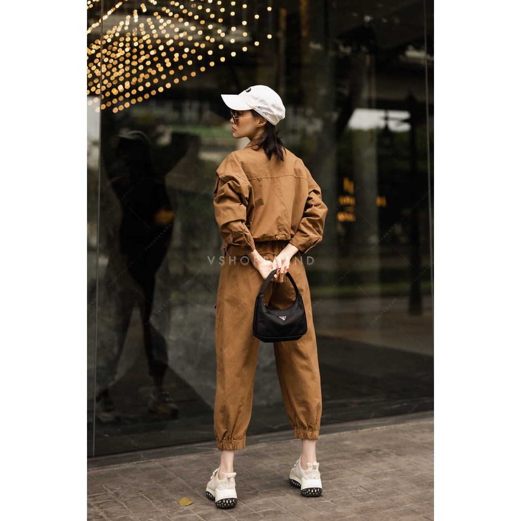 VSHOPBRAND 9026-0 Set แจ็คเก็ตรูดเอวกางเกง ชุดเซ็ตขายาว ชุดไปเที่ยว ชุด ...