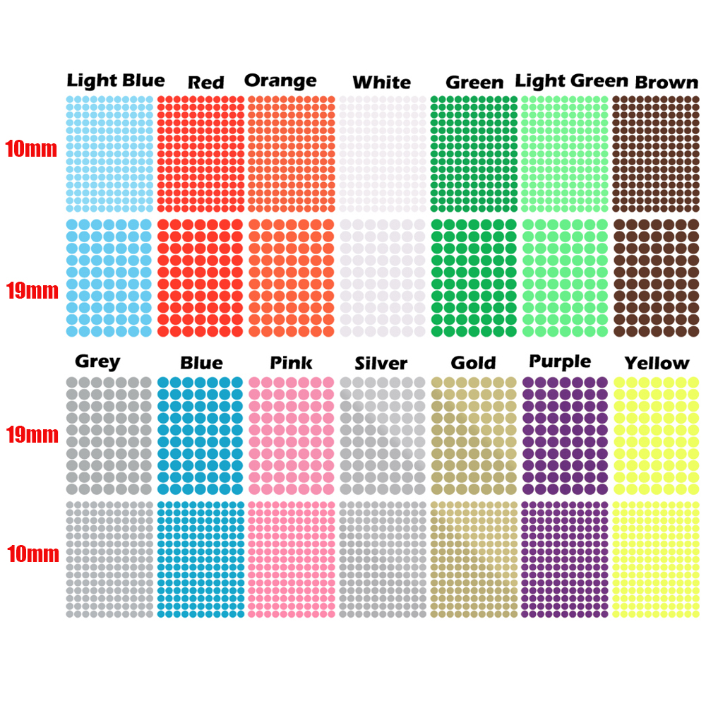 LANSEL 15 Sheets DIY Coloured Dot Stickers Circles Stationery Sticker ...