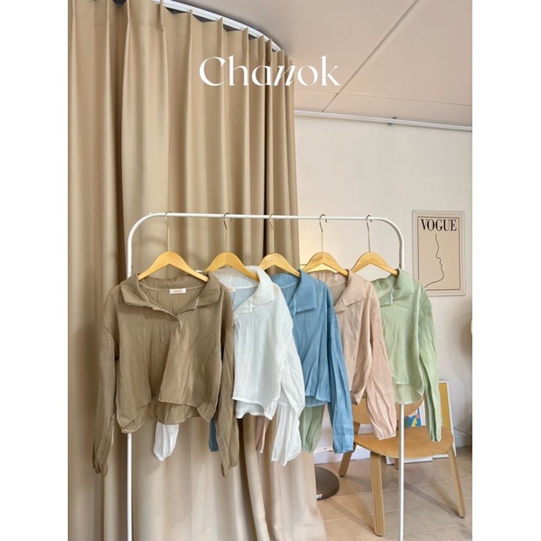 Chanok เสื้อคอปกแขนยาวผ้าไหมวิ้ง - chopphak_kinphak - ThaiPick