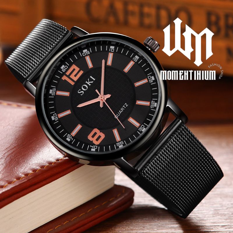 นาฬิกาแฟชั่น นาฬิกาผู้ชาย สายหนังเทียม SOKI แท้ Dial Mens Watch Casual ...